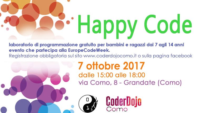 Happy Code - CoderDojo 7 ottobre 2017 - CoderDojo Como