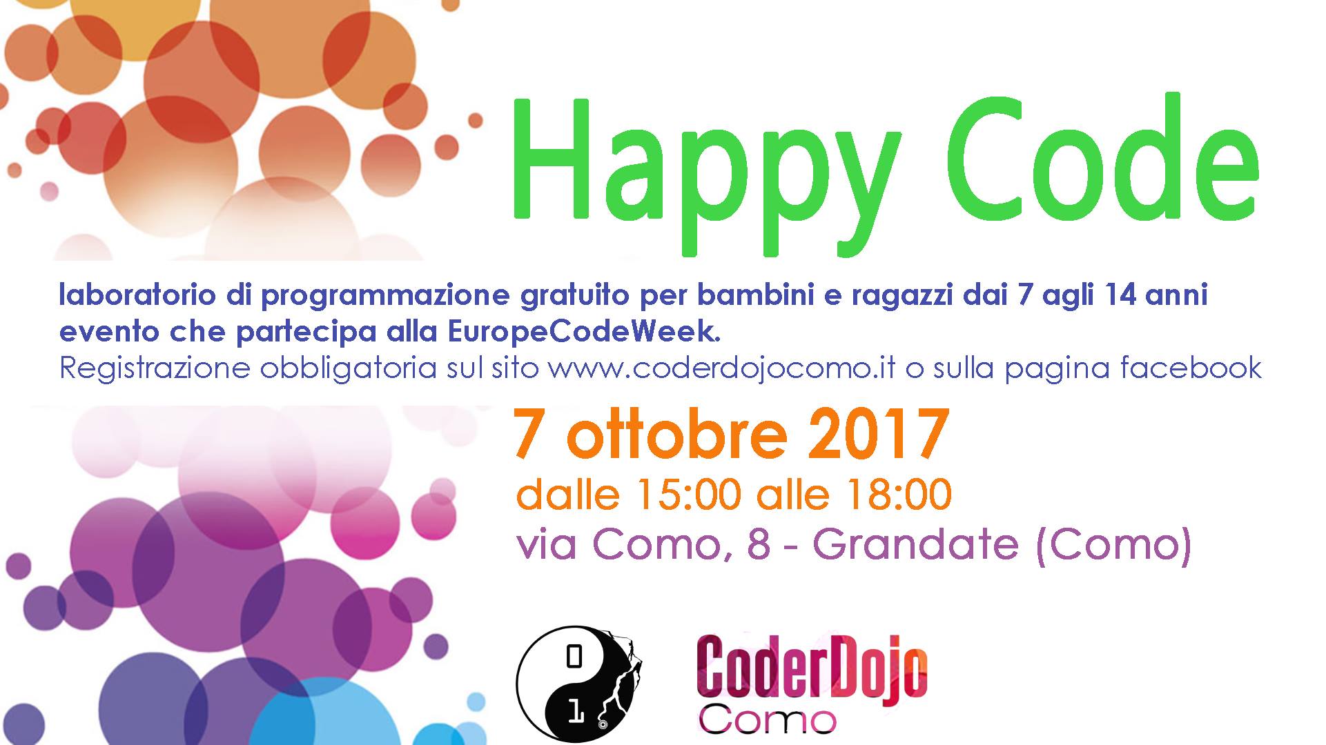 Happy Code - CoderDojo 7 ottobre 2017 - CoderDojo Como